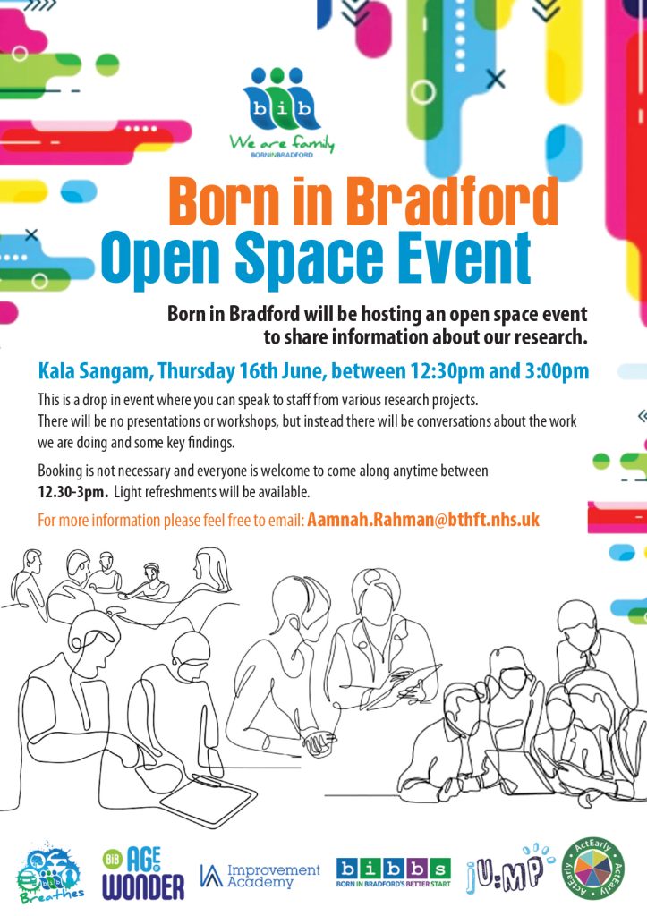 Born in Bradford Open Space Event, 16th June 2022, 12.30-3.00pm - Act Early